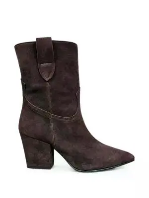 POCHE PARIS Izme Suede Cowboy Boots - Brown