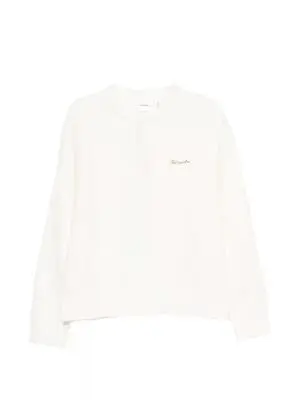 Axel Arigato Tag Embroidered-logo Bouclé Sweater - White