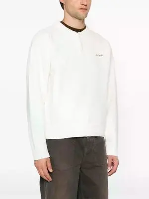 Axel Arigato Tag Embroidered-logo Bouclé Sweater