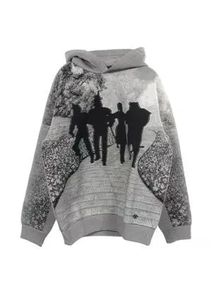LOUIS VUITTON X Virgil Abloh 2020 Graphic-print Hoodie - Grey