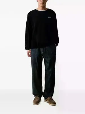 Armani Exchange Logo-embroidered Contrast-trim Sweater