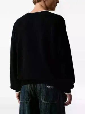 Armani Exchange Logo-embroidered Contrast-trim Sweater
