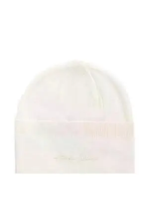 Armani Exchange Logo-embroidered Beanie Hat - Neutrals