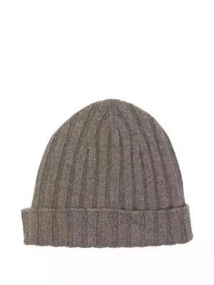 FILIPPO DE LAURENTIIS Ribbed-knit Beanie Hat - Brown