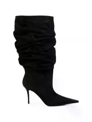 Amina Muaddi Anok Slouchy Knee-high Boots - Black