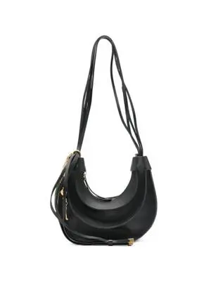Farm Rio Small Mezzaluna Leather Shoulder Bag Black
