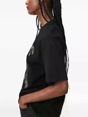 ALLSAINTS Linx Etta Sequin-embellished Graphic-print T-shirt - Black