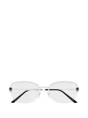 Cartier Panthère De Geometric-frame Glasses - Silver