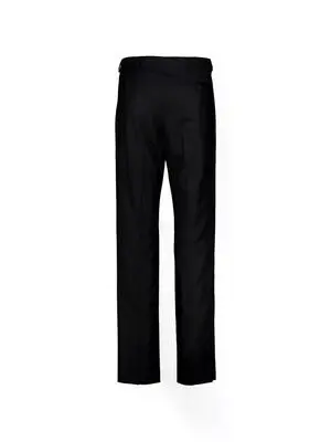 Saint Laurent Pleated Wool Trousers - Black
