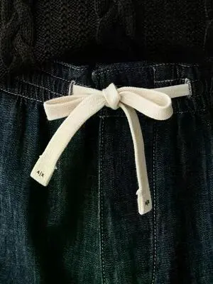 Armani Exchange Drawstring-waist Logo-embroidered Jeans
