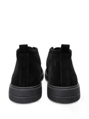 POCHE PARIS Cipele Lace-up Suede Boots - Black