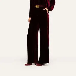 L'Agence Pilar Velvet Wide-leg Pants