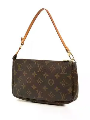 LOUIS VUITTON 2003 Monogram Pochette Accessoires Shoulder Bag - Brown