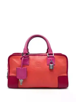 Loewe 2012 Tricolor Goatskin Amazona 28 Handbag - Orange