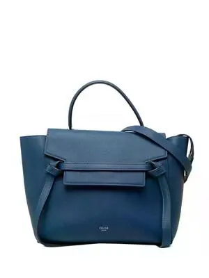 Celine 2017 Micro Grained Calfskin Belt Bag Satchel - Blue