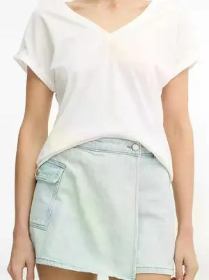 MORGAN Wrap-front Mini Shorts - Blue