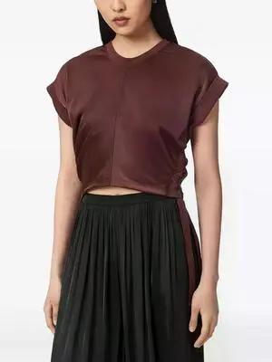 ALLSAINTS Mira Cropped Satin Drawcord T-shirt