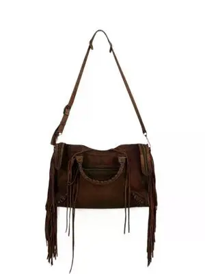 Balenciaga Medium Le City Fringe-detail Tote Bag - Brown