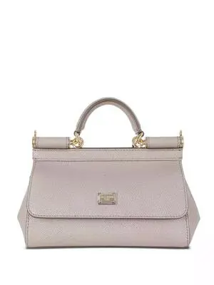 Dolce & Gabbana Mini Sicily Leather Mini Bag Neutrals