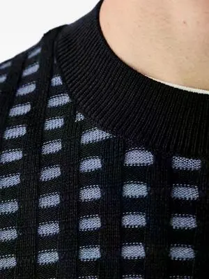 Armani Exchange Geometric-pattern Ribbed-knit Sweater