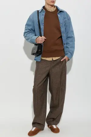 AMI Paris Denim Shirt With Embroidered Logo