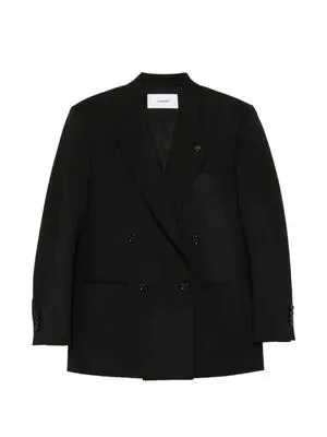 LARDINI Double-breasted Wool Jacket - Black