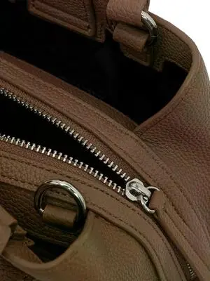 Armani Exchange Logo-plaque Grained-texture Tote Bag - Brown