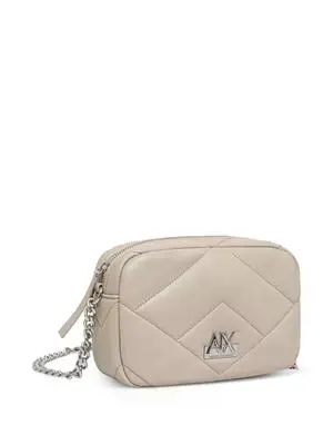 Armani Exchange Quilted Logo-plaque Cross Body Bag - Neutrals