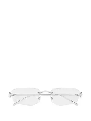 Cartier Clash De Rimless Geometric-frame Glasses - Silver