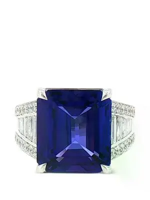 HYT JEWELRY Tanzanite And Diamond Ring - Silver