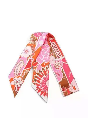 Hermès 2010s Bingata Twilly Scarf - Pink