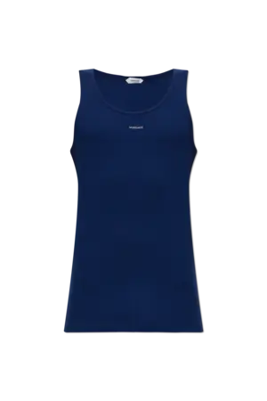 Versace Designer Logo Tank Top - Navy Blue