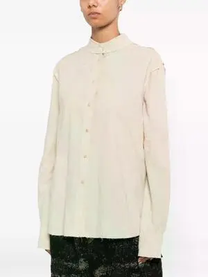 MARIA TURRI Frayed-edge Button-up Shirt
