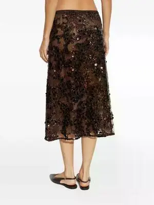 Baum Und Pferdgarten Shania Sequin-embellished Midi Skirt - Brown