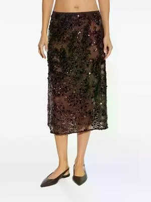 Baum Und Pferdgarten Shania Sequin-embellished Midi Skirt - Brown