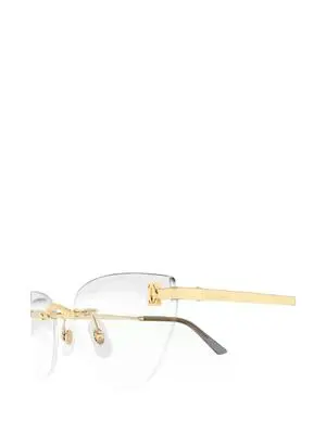 Cartier C De Rimless Cat-eye Glasses