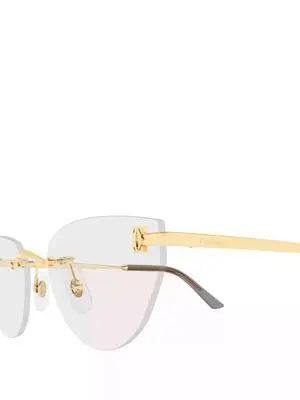 Cartier C De Rimless Cat-eye Glasses