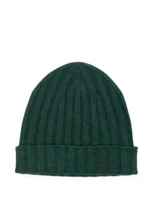 FILIPPO DE LAURENTIIS Ribbed-knit Beanie Hat - Green