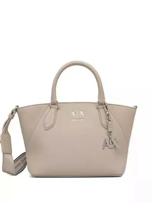 Armani Exchange Logo-plaque Pebbled Tote Bag - Neutrals