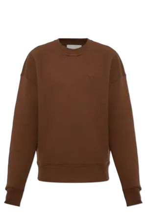 AMI Paris Cotton Crewneck Sweatshirt - Brown