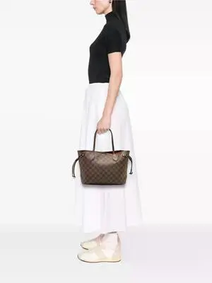 LOUIS VUITTON 2010 Damier Ebene Neverfull Pm Tote Bag - Brown