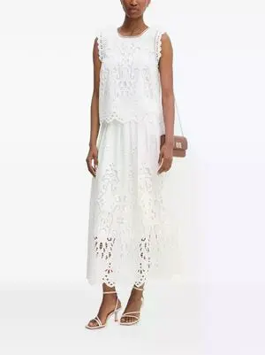 MORGAN Broderie-anglaise Scallop-edge Blouse