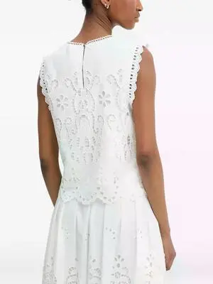 MORGAN Broderie-anglaise Scallop-edge Blouse