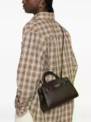 DEMELLIER Hudson Grained Leather Top-handle Mini Bag Red