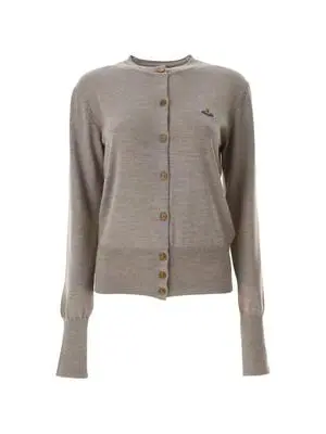 VIVIENNE WESTWOOD Bea Orb-embroidered Cardigan - Neutrals