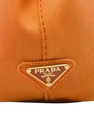 Prada 2013-2026 Small Canvas Canapa Logo Tote Satchel - Orange