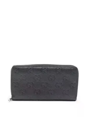 Gucci 2010s Imprint Zip-around Wallet - Black