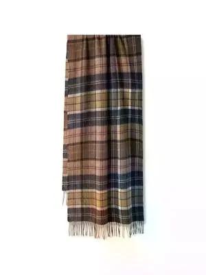 Barbour Serena Tartan Fringed Scarf - Neutrals