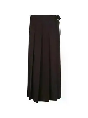 P.a.r.o.s.h Pleated Buckled Maxi Skirt - Brown