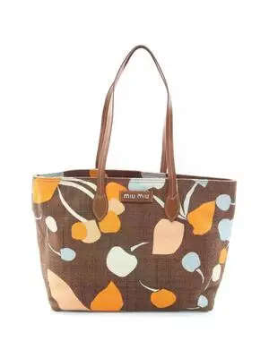 Miu Miu 2010s Tessuto-print Tote Bag - Brown